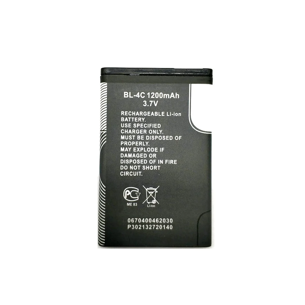 1PCS 1200mAh High Quality BL 4C BL4C BL 4C Battery For Nokia 1202 1265 ...
