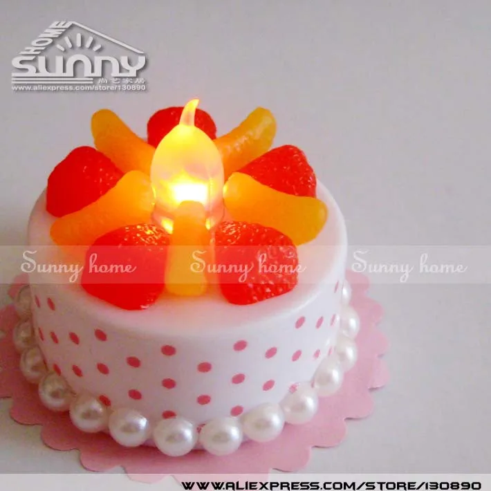 New Product Flameless Colorful LED Tea Light Candle Cake Mini Cute ...