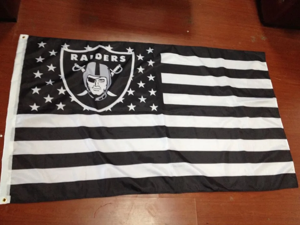 Hot Sell Oakland Raiders Flags nfl 3x5ft 90*150cm Flags & Banners ...