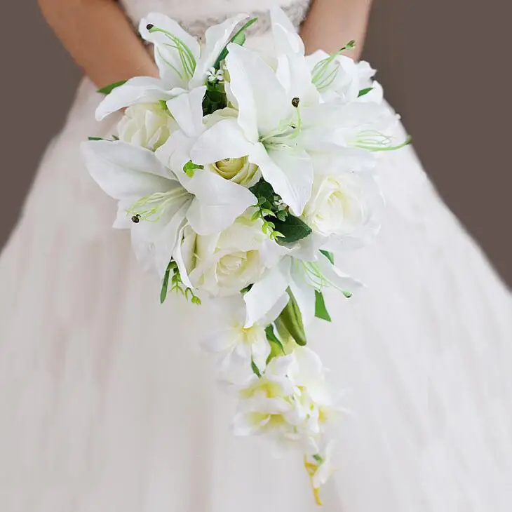 Wasserfall Lilie Weiße Rose Braut Bouquest Royal Wedding Bouquet Für ...