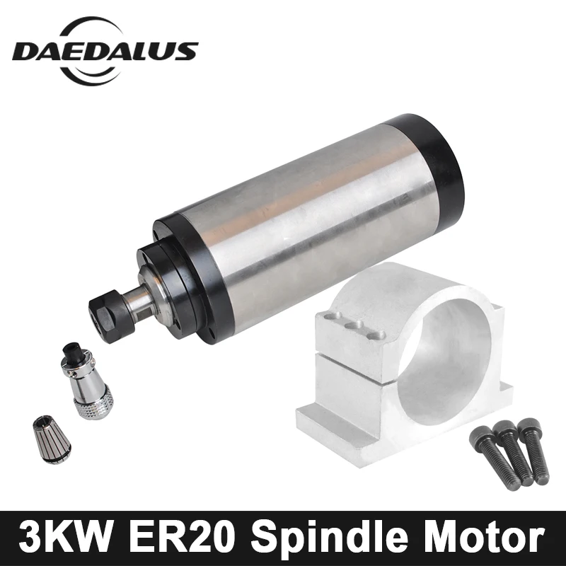 Cnc 3kw Spindle Motor Er20 Collet Chuck 220v Water Cooled Spindle