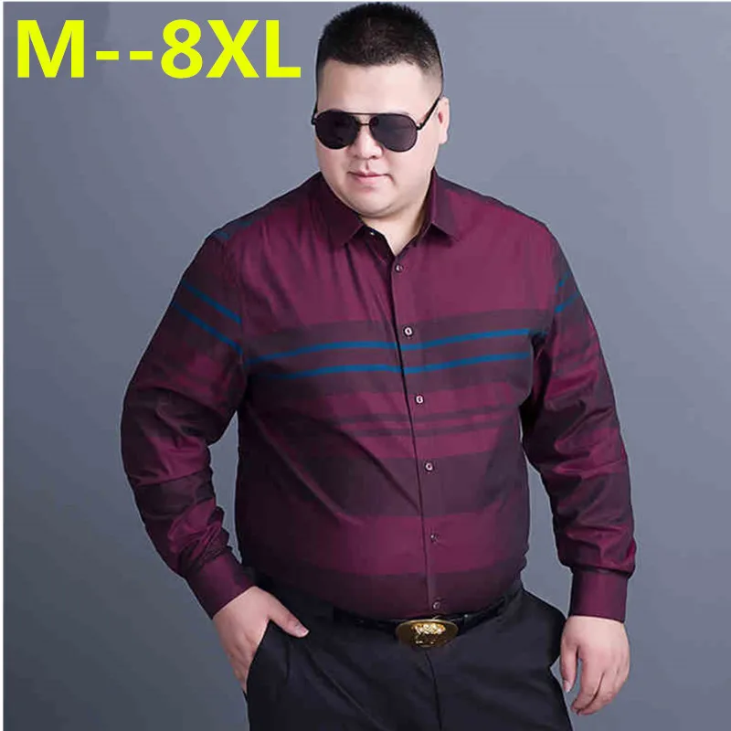 9XL 8XL 6XL 5XL 4XL Men Shirt Brand 2018 Male Large Size Long Sleeve ...