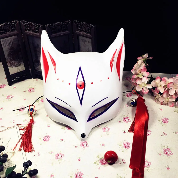 Adult Japanese-style Fox COS Mask Cosplay Halloween Anime DIY Colorful ...