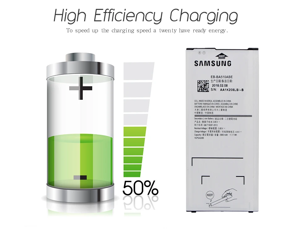 Samsung телефон Батарея EB-BA510ABE 2900 мАч для samsung Galaxy A5 A510 ...