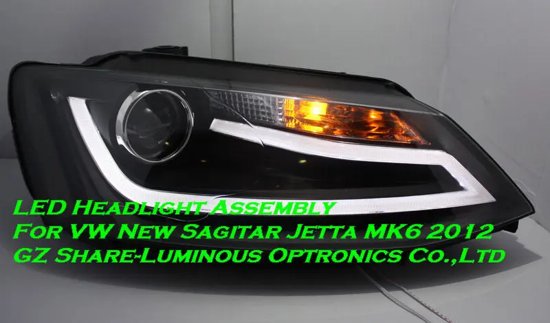 Taiwan emark sae led conjunto do farol para volkswagen vw jetta sagitar ...