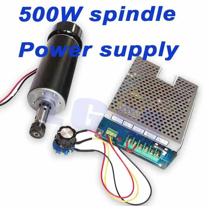 CNC spindle motor 500w spindle cnc spindle air cooled + Power Supply ...
