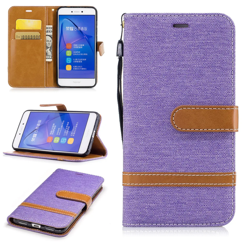 Pu cuero Vaqueros cartera para Huawei Ascend p8lite 2017 funda para Huawei P8 Lite 2017 cubierta ...