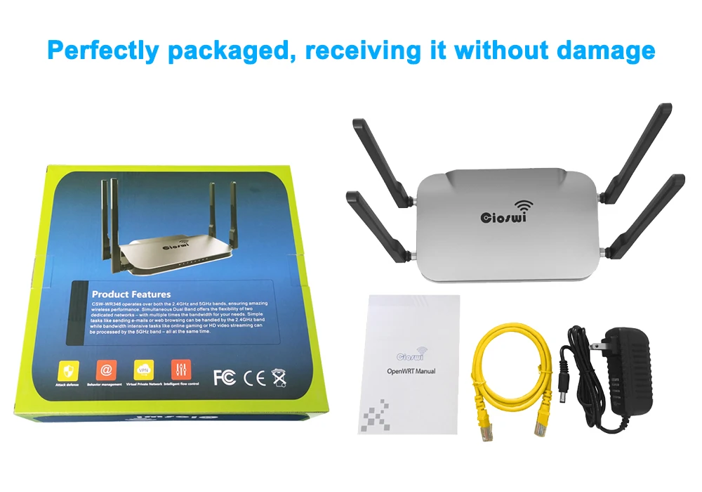 Cioswi 1200mbps Office Network Wifi Router Openwrt Firmware Gigabit Lan ...