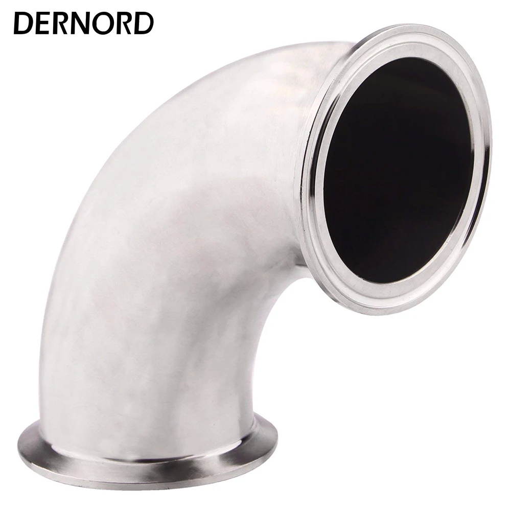 DERNORD 2.5'' 64MM Pipe O/D Sanitary Ferrule Elbow 90 Degree Tri Clamp ...