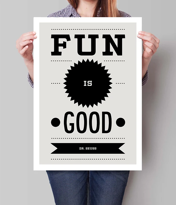 Dr. Seuss Quote Fun Is Good Typography Print Quote Room Decor ...