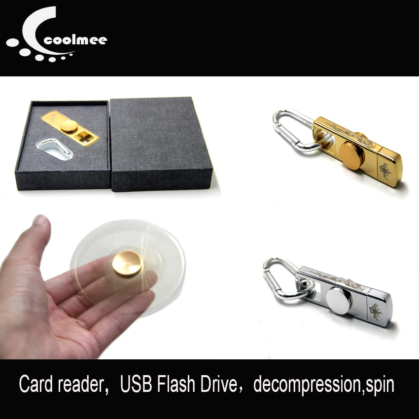Coolmee fidget spinner metal 3 in 1 with usb flash drive 8GB 16GB 32GB ...