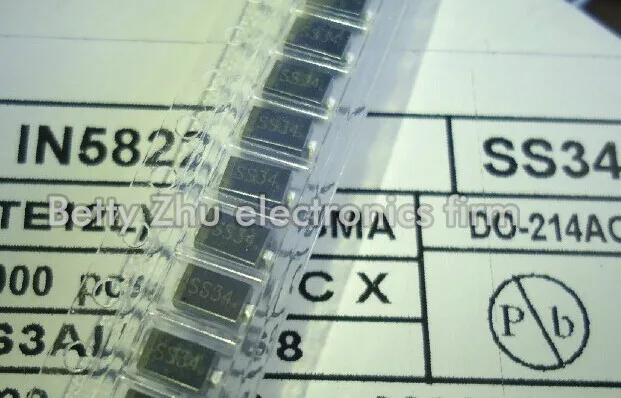 2000PCS/LOT SMD Schottky diodes SS34 3A/40V SMA 1N5822|sma adapter|sma ...