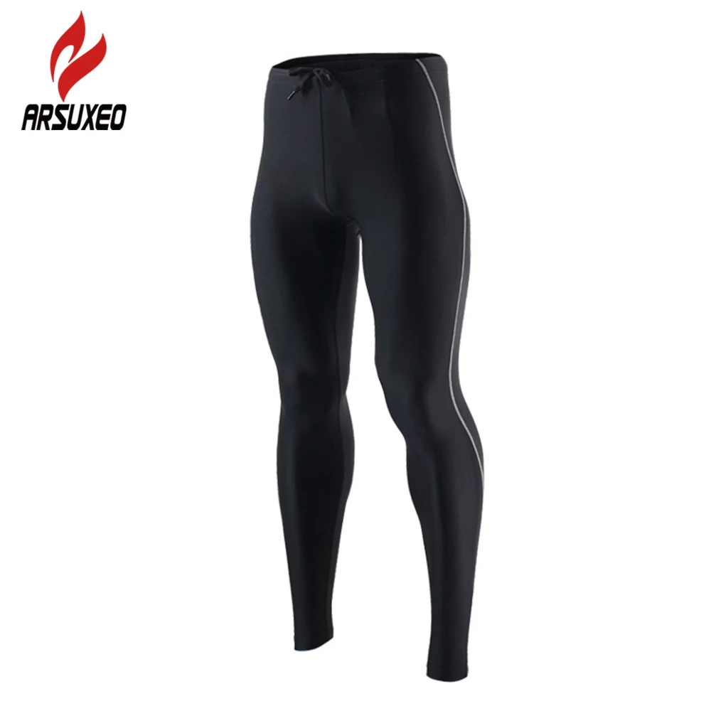 ARSUXEO Men'S Sports Compression Tights Running Pants Elastic Tights ...