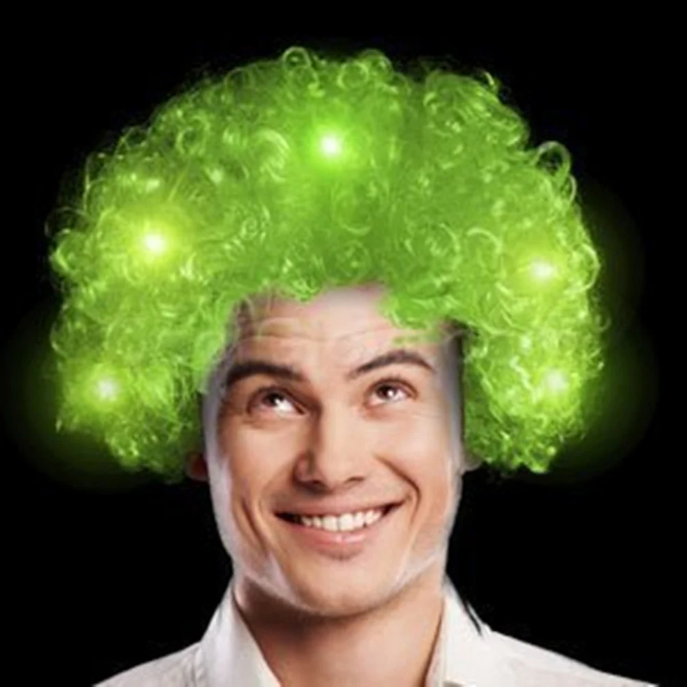 LED Light Up Mohawk Wig Mohican Hairstyle Christmas Halloween Wigs ...