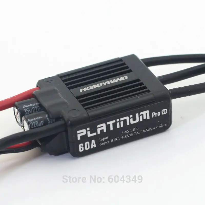 HobbyWing 60A ESC Platinum PRO V4 60A Brushless ESC (3S 6S) for 450 480 ...