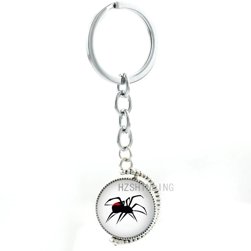 Double-side-rotatable-Australian-Redback-Spider-keychain-vintage-toxic ...