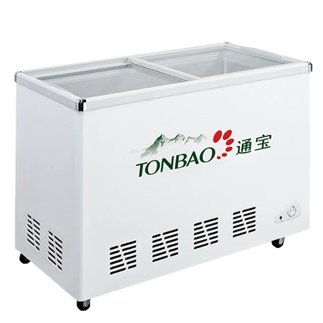 Ice Cream Freezer Sliding Glass