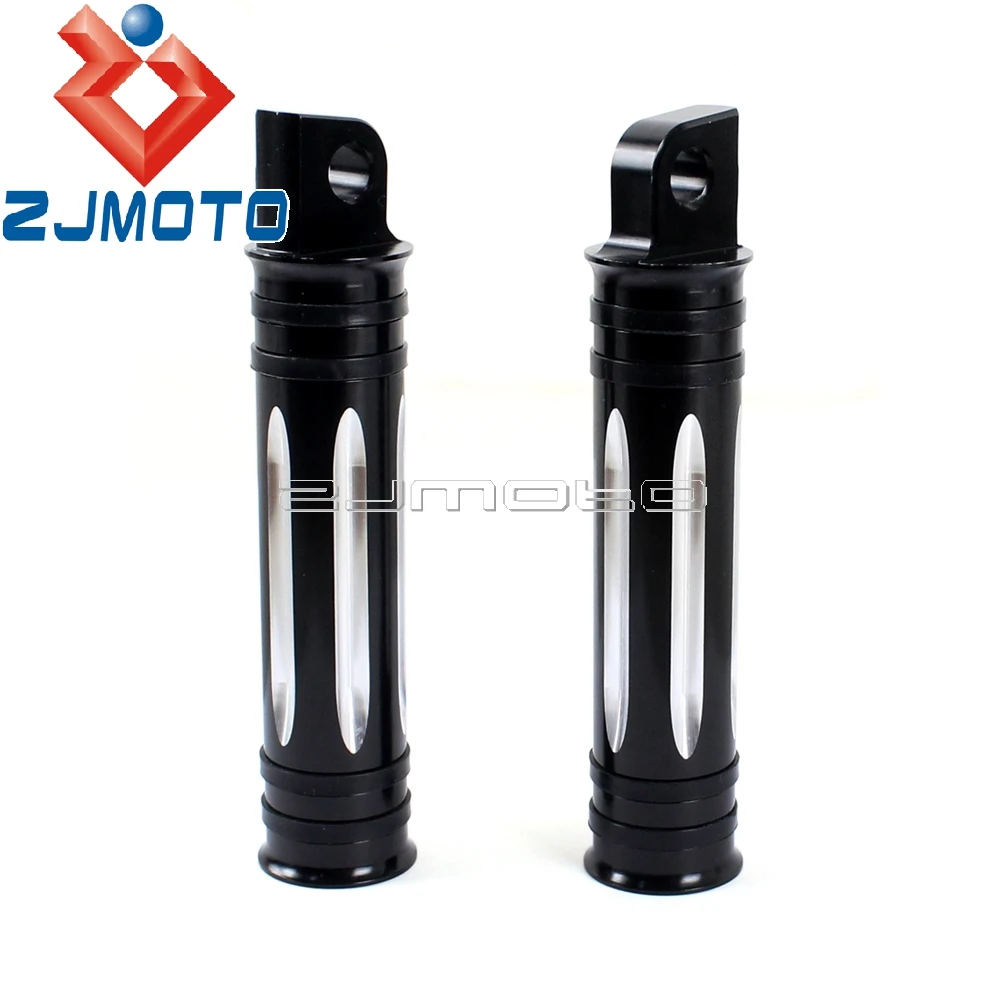 Black Motorcycle Male Mount Highway Footrests Passenger Side Foot Peg ...