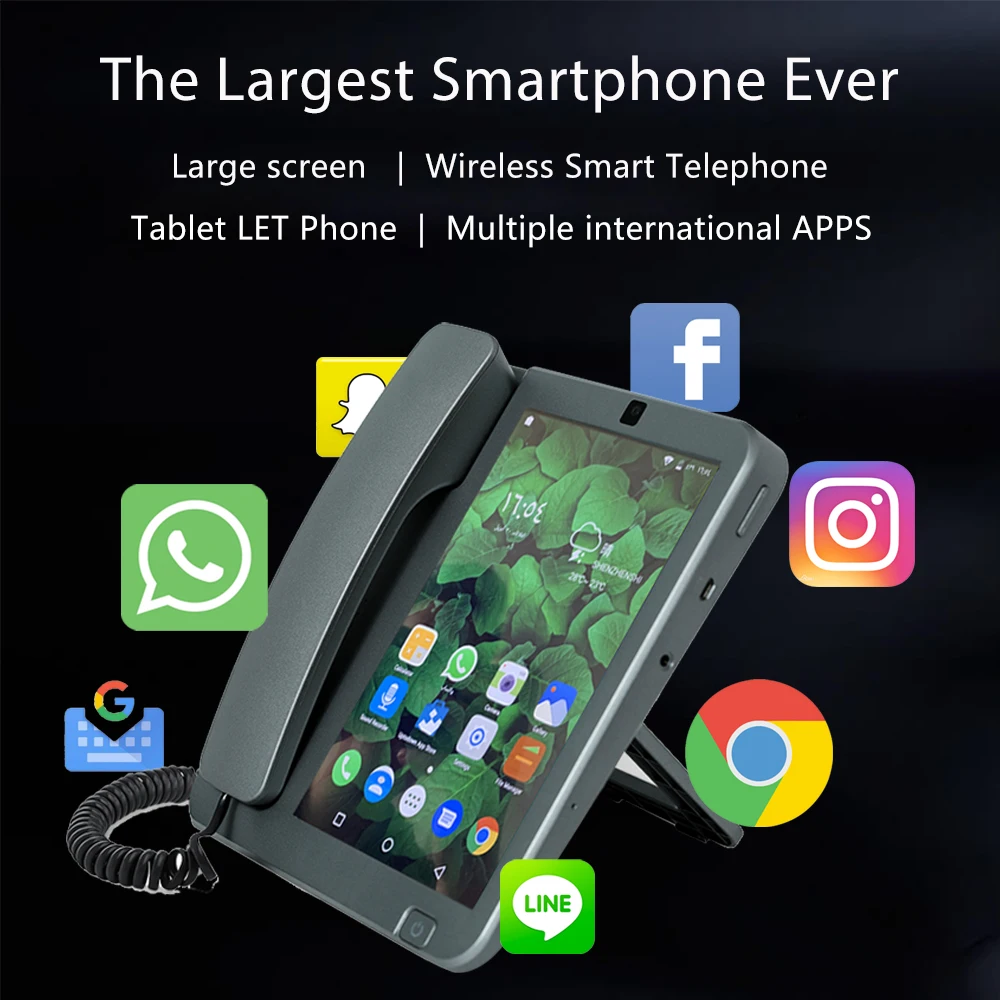 Smart Lte Wifi Wireless Fixed Landline 8 Inches 4g Sim Phone Android 6. ...