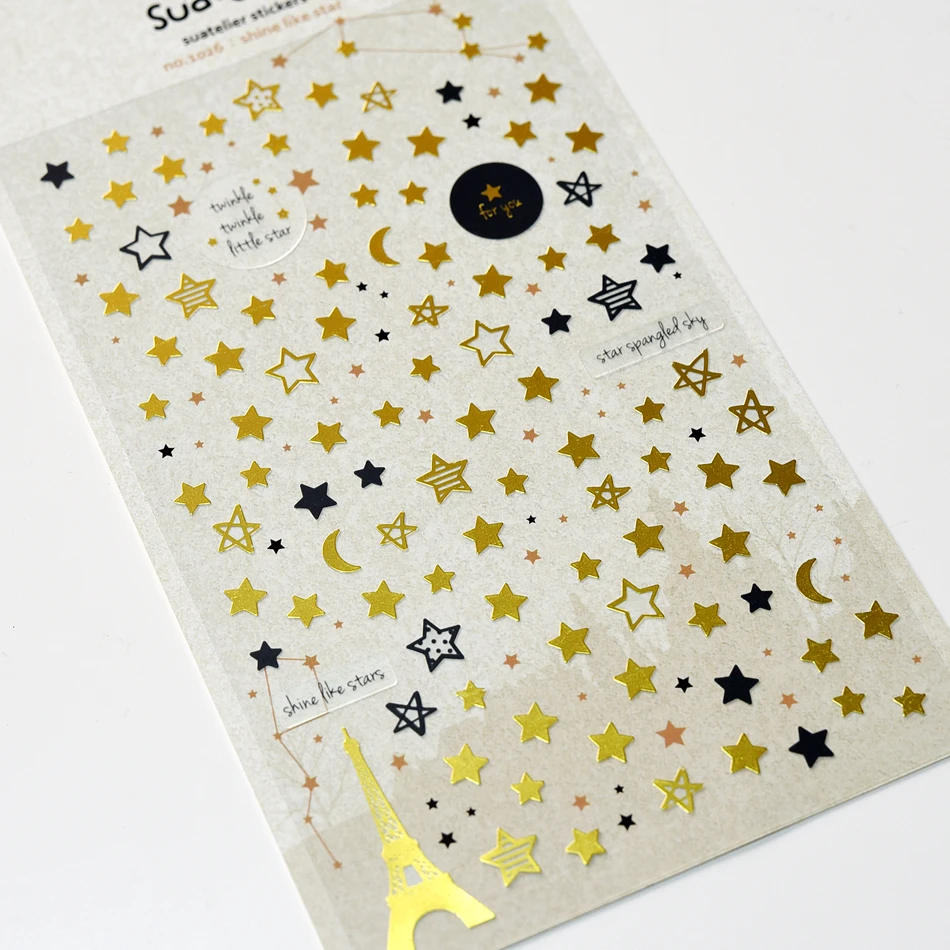 Creative-Star-And-Tower-Stickers-Diary-Sticker-Scrapbook-Decoration-PVC ...