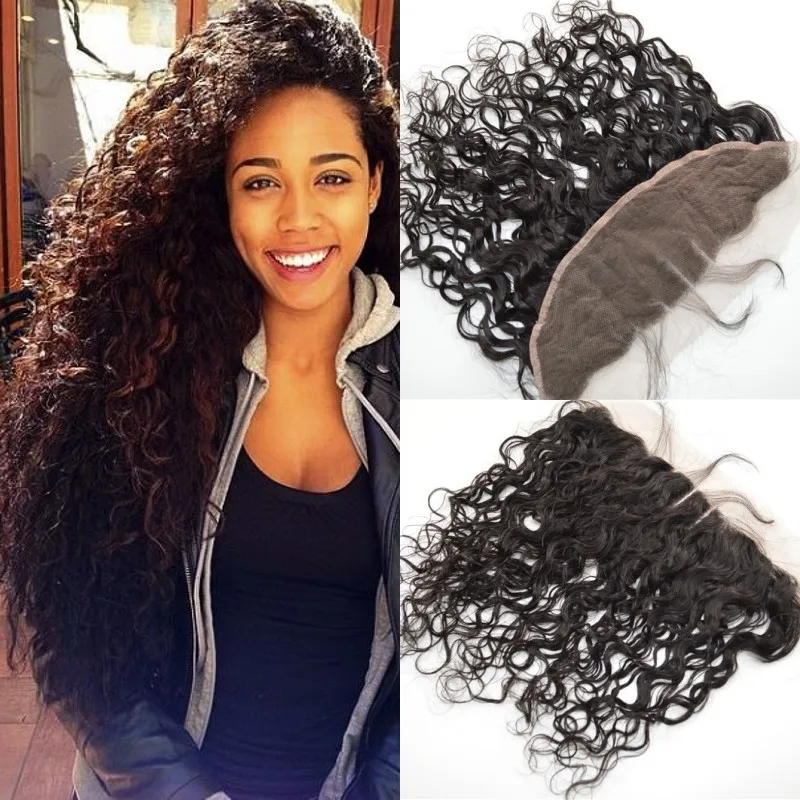 Middle Part Water Wave Lace Frontal Closure 13x4 Virgin Human Hair