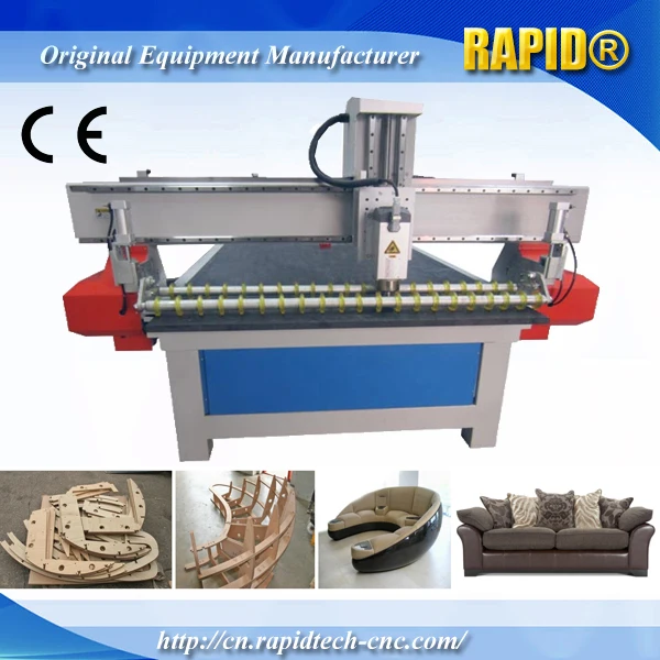 Cnc Router 1325 con sujeción rodillos automática sofá marco de la máquina de corte|cnc engraver ...