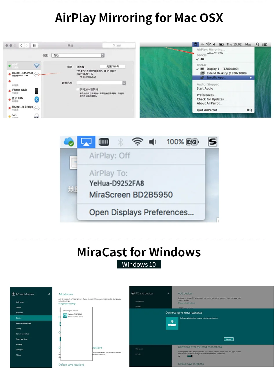 Yehua TV Stick G6 5Ghz High Speed WiFi Display TV Dongle Support ...