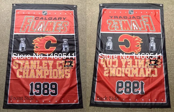 Calgary Flames Stanley Cup Champions Flag 3ft x 5ft Polyester NHL ...