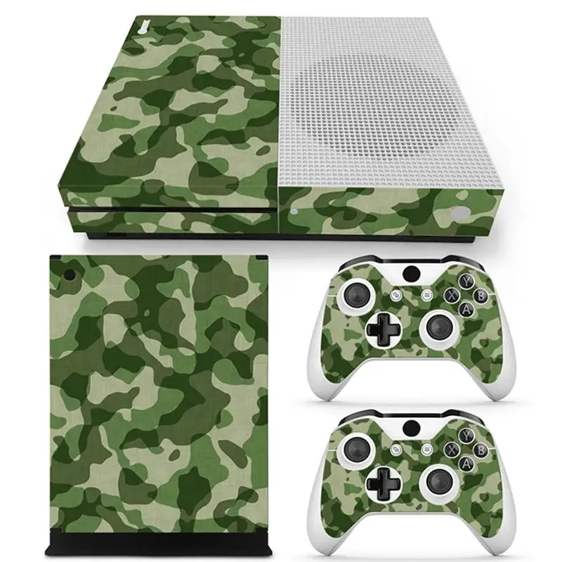 Green Camouflage Cover For Xbox One Slim Skin Sticker Decal For ...