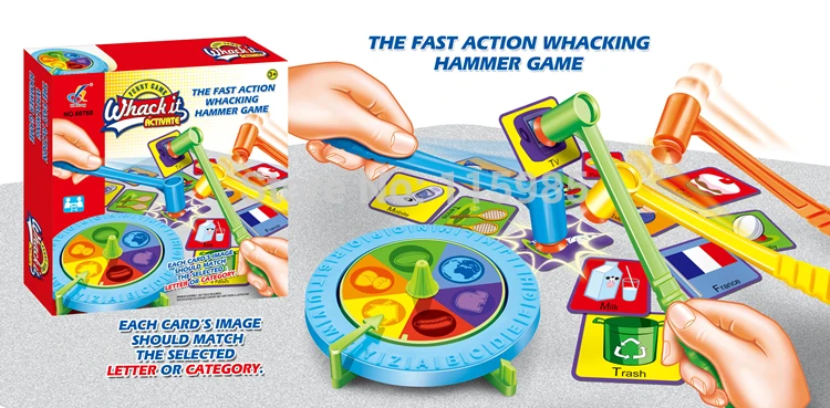 Kids Classic Fast Action Whacking Hammer Game Children Table Top Game ...