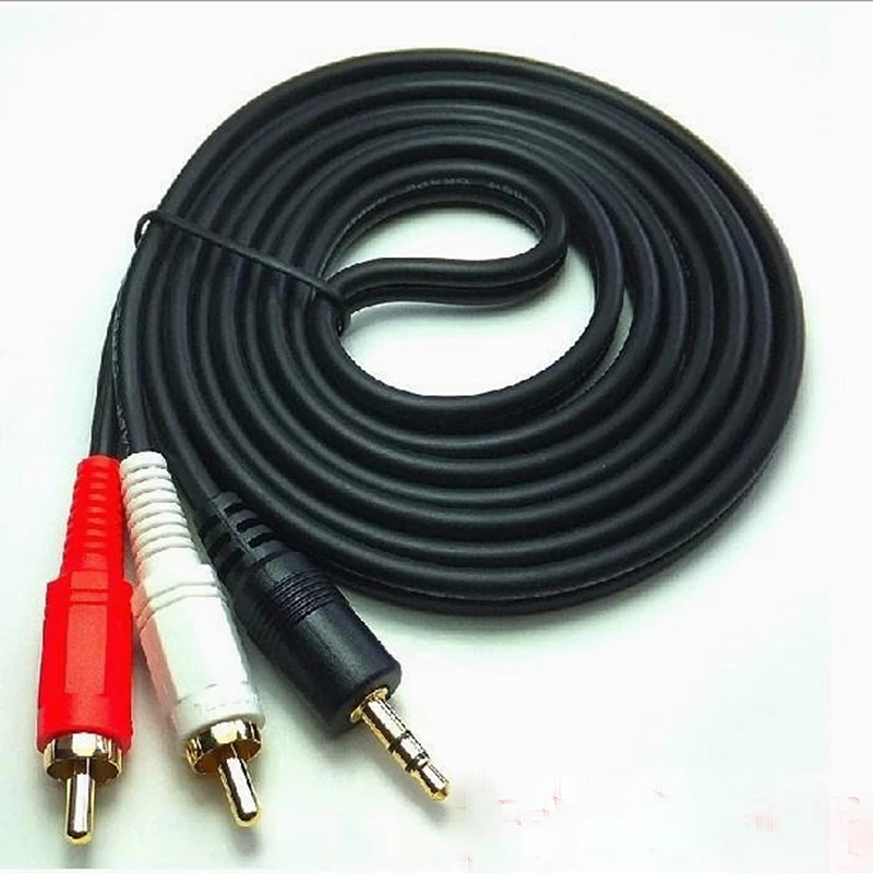 10pcs/lot 3.5mm audio cable one sub two Lotus plug computer phone ...