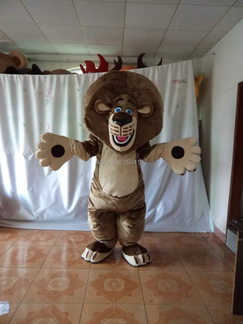 custom strange brown lion mascot costumes free shipping|mascot costume ...