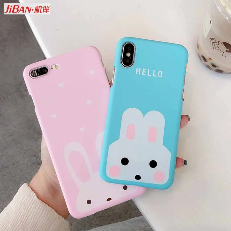 JIBAN Cute Cartoon Rabbit Phone Case for iPhone 8 Cases for iphone X 6 ...