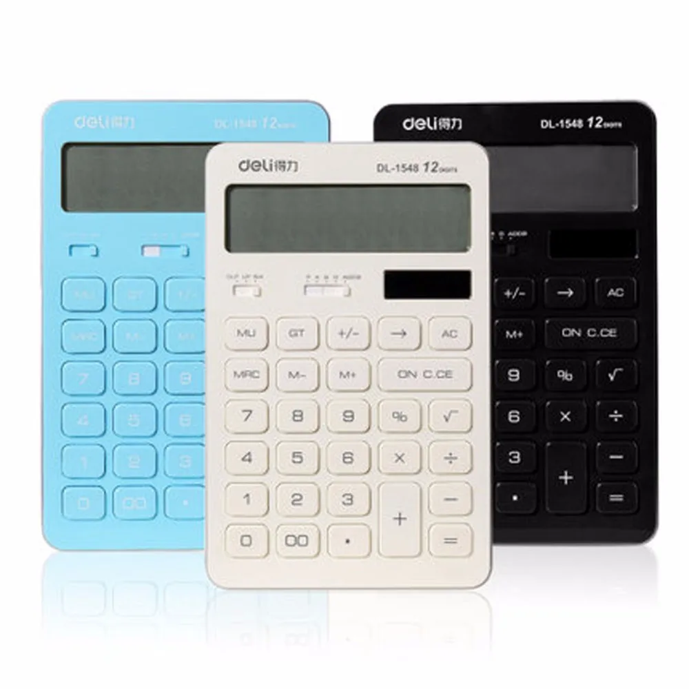 1-Pc-Pack-Portable-Thin-Dual-Power-Plastic-12-Digital-Calculator-for ...