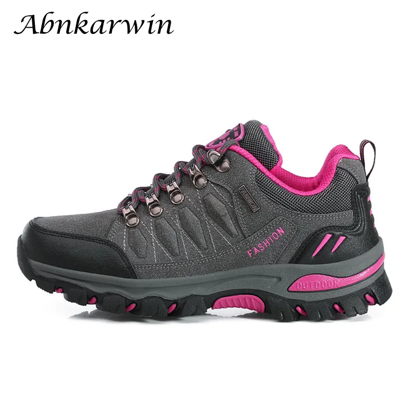 Autumn Spring Women Outdoor Leather Trekking Hiking Shoes Woman ...
