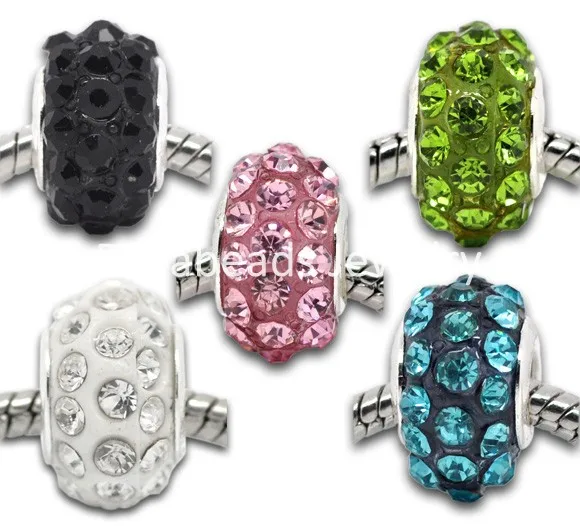 Купить 5 смешанных горный хрусталь Spacer установить Шарм браслет 15x9 ...