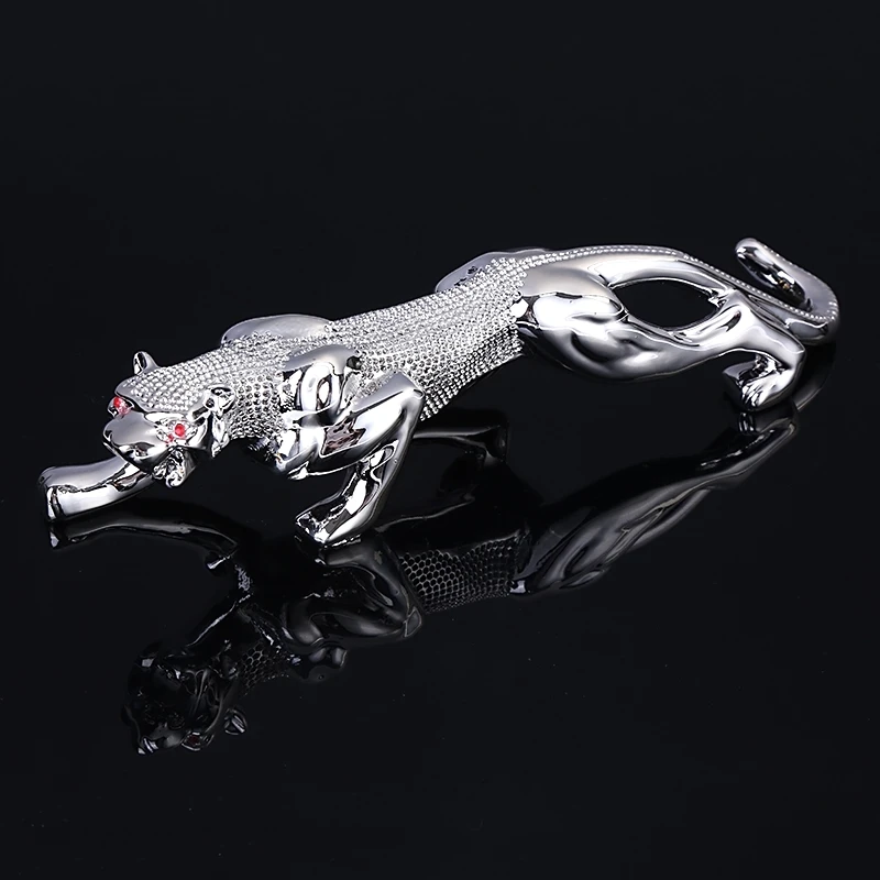 Exquisite Resin Leopard Miniature Handmade Rhinestone Panther Figurine ...