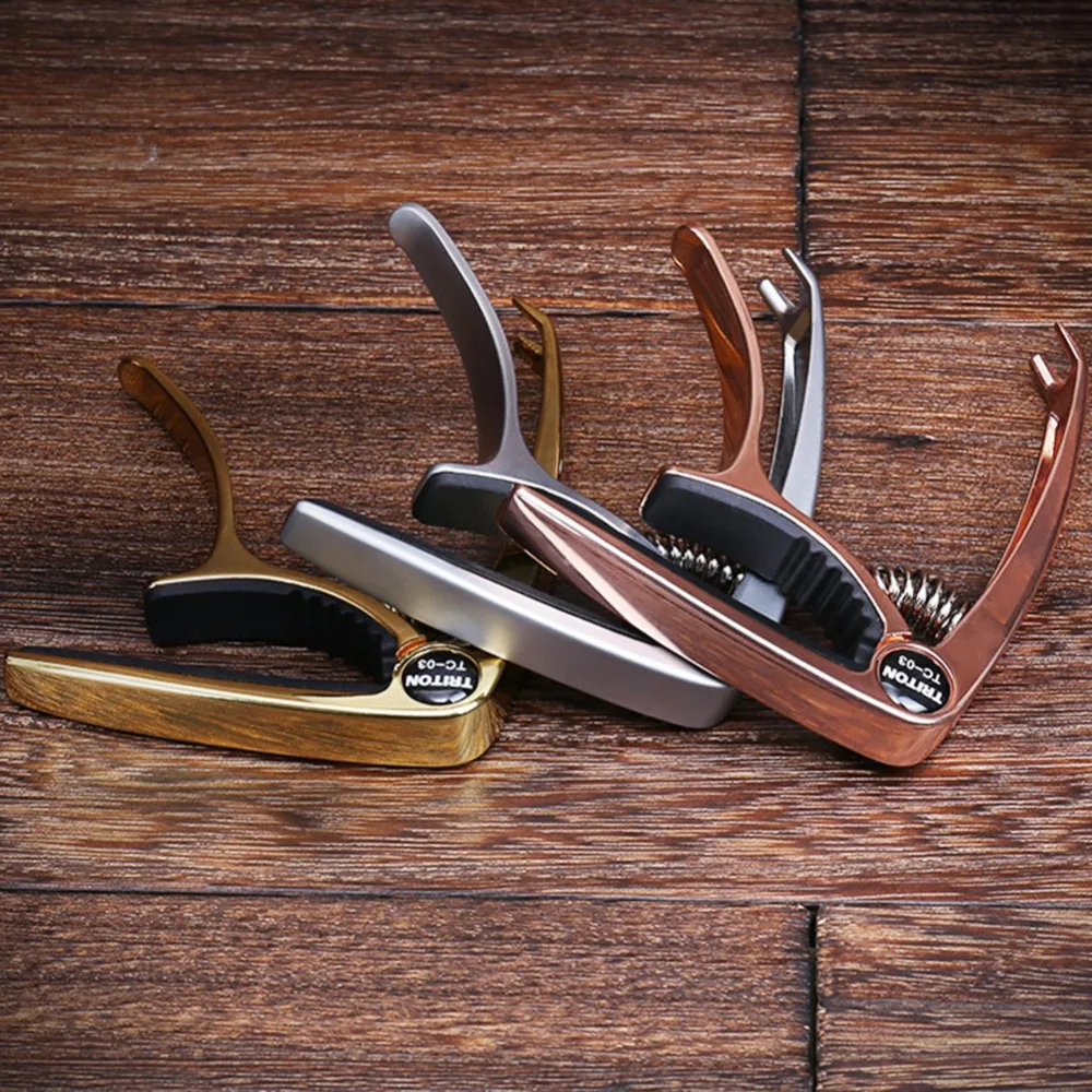 TC-03 Spring Clamp Capo – Metal Body in 7 Colors (Metal or Wooden) with ...