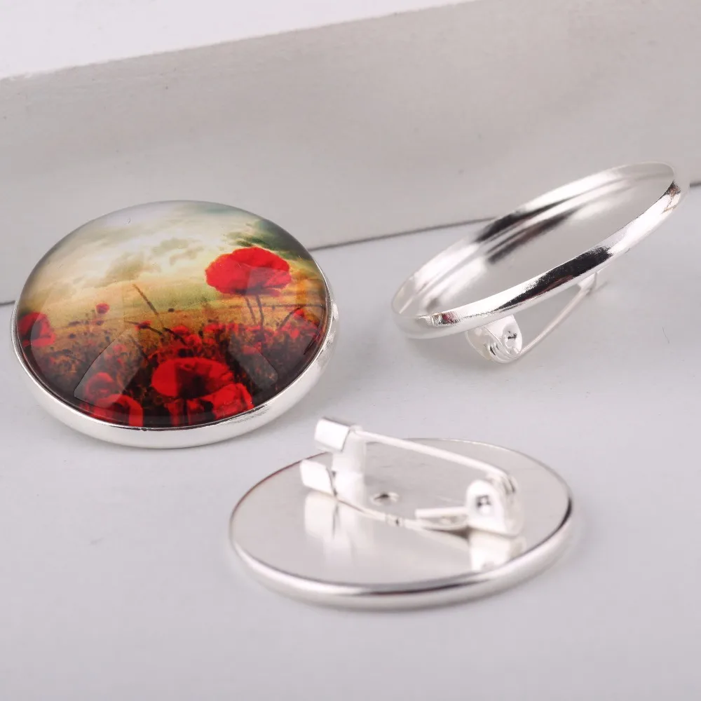 Reidgaller 20pcs montagem 25mm cabochão broche pin base de prata ...
