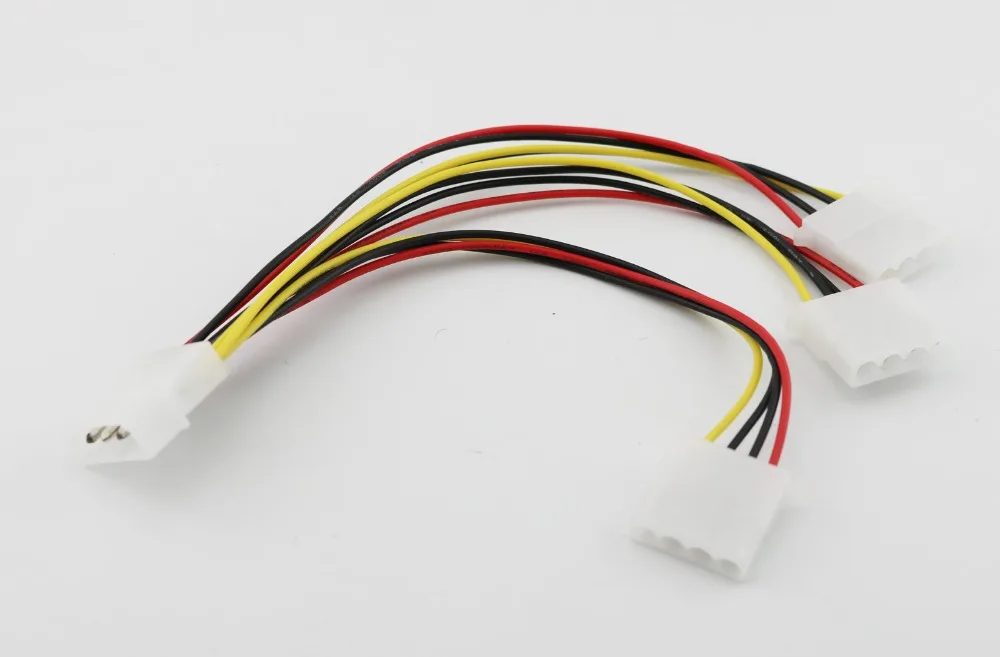 10pcs IDE 4 PIN Molex 1 Male Power Supply to 3x Female Y Splitter ...