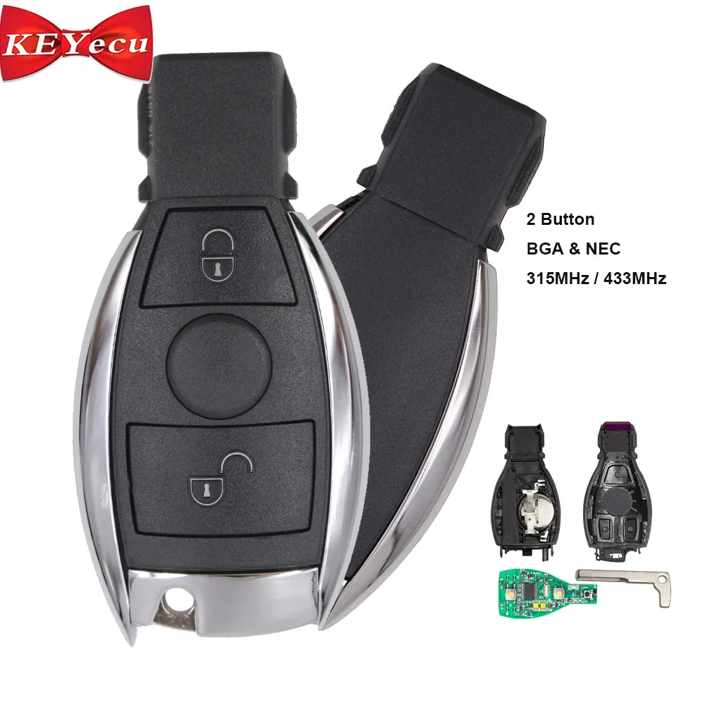 Keyecu Smart Remote Key for Mercedes Benz 2 Buttons 315MHz 433MHz Auto ...