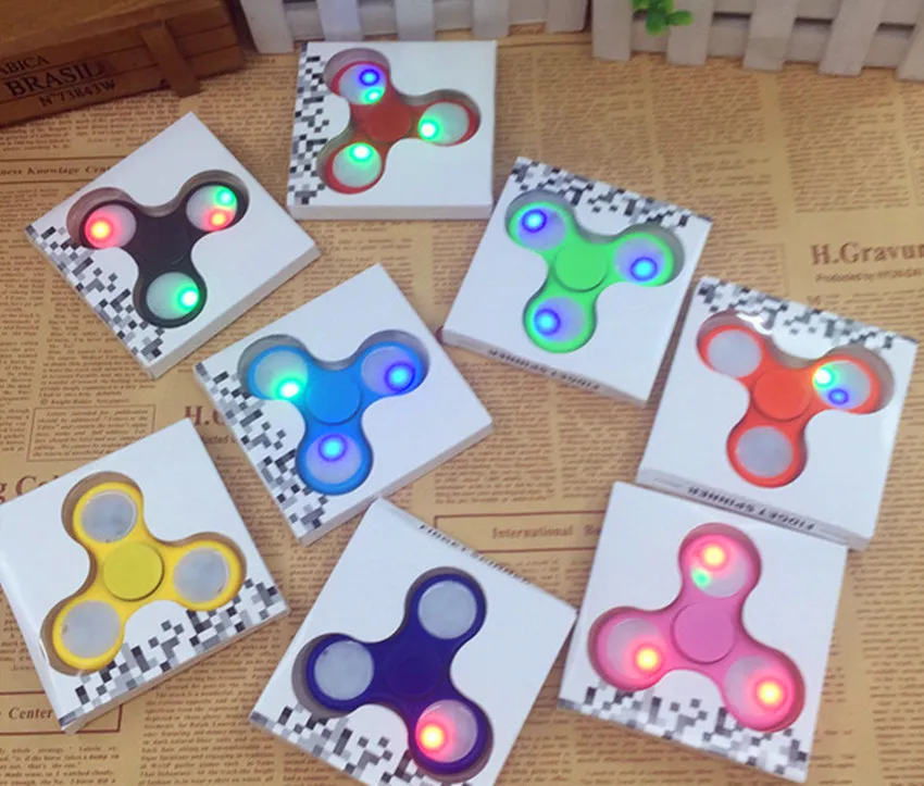 Led lights glow Fidget Toy Anti Stress Fidget Spinner toy Hand Spinner ...