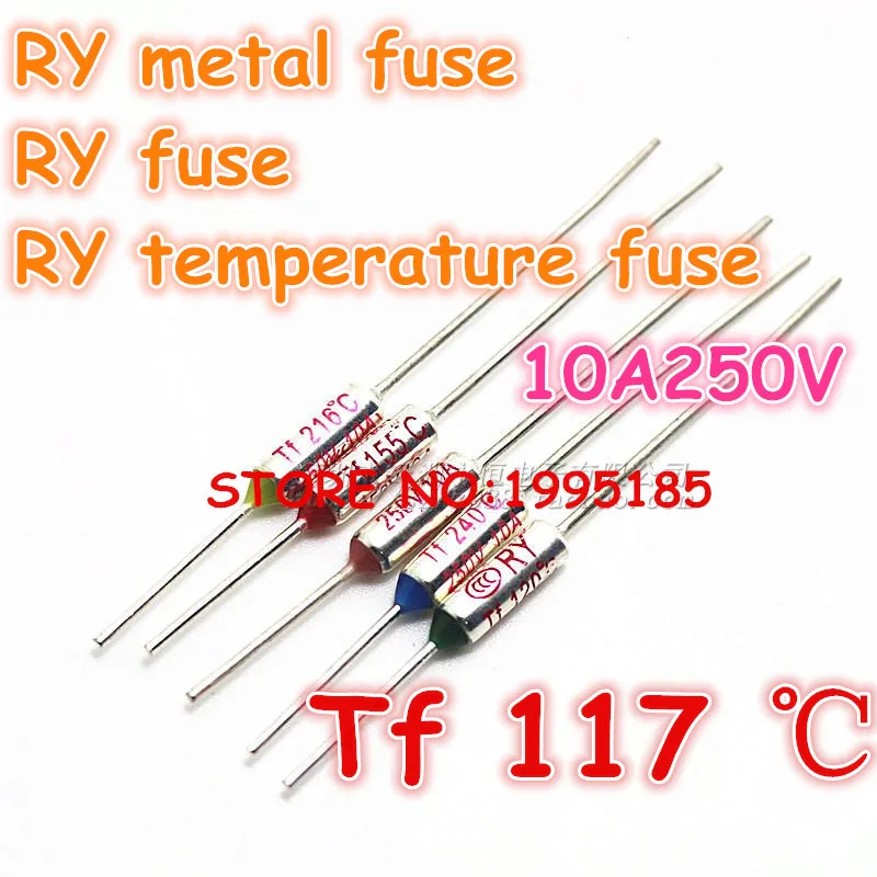 Ry 100pcs/lot New Micro Thermal Fuse 10a250v 117 Degrees 117 C Mini ...