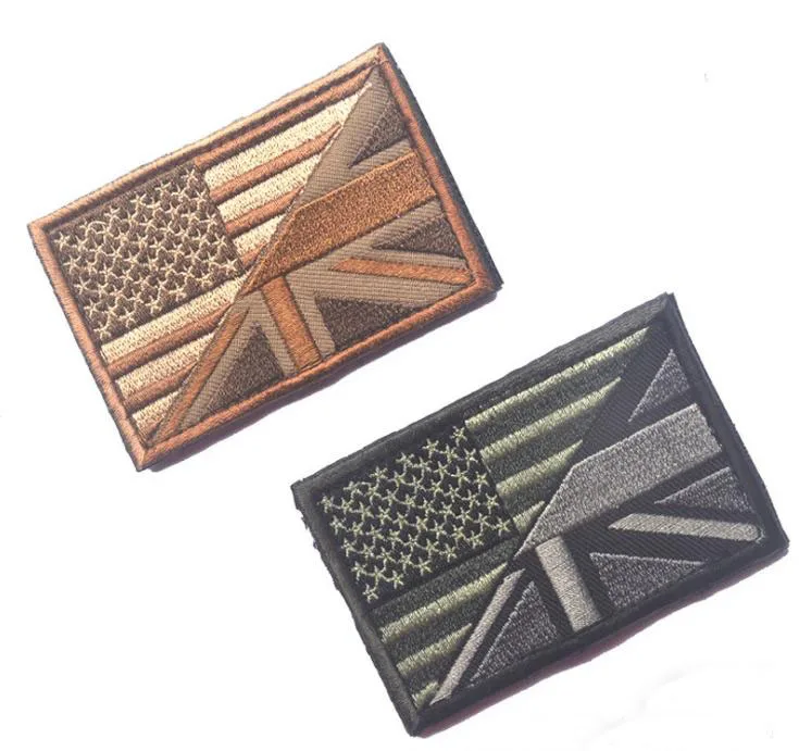 USA and UK flag patch ARMY patch hook back military combat patches ...