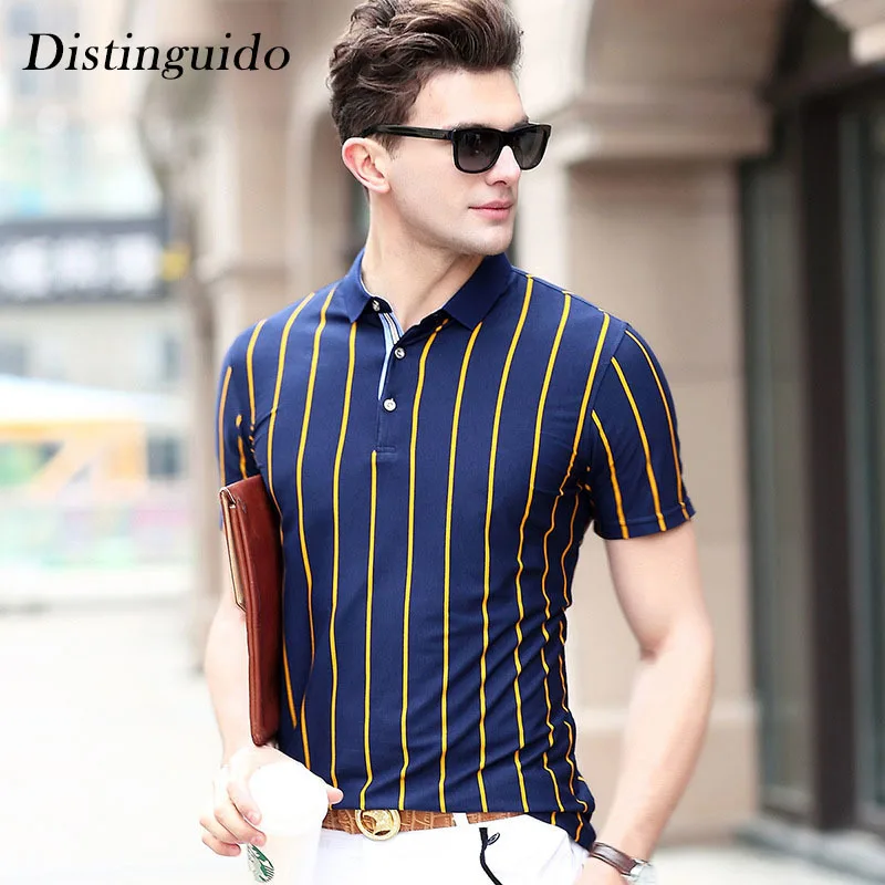 2018 New Summer Spring Men's Short Sleeves T Shirts Turn Down Collar ...