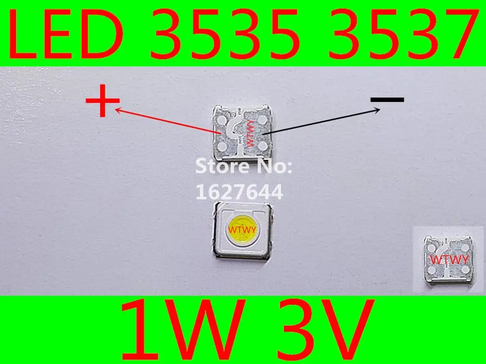 500pcs Led Tv Backlight Led 3535 3537 High Power 1w 3v Cool White Led ...