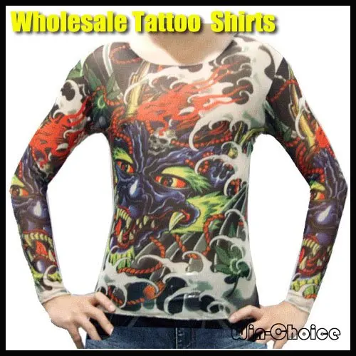 Hot Sales Long Sleeves Fake Tattoo T Shirts for Men Women Tattoo ...