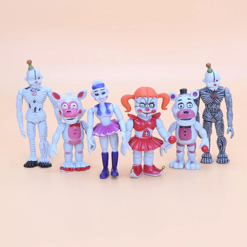 6Pcs/set 10cm Five Nights At Freddy's fnaf Baby Funtime Foxy Funtime ...