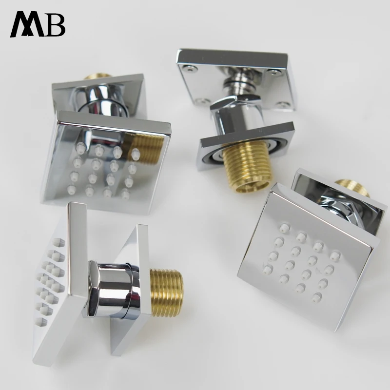 Square Shower Nozzle AYIVG Square Matte Black Brass Shower Body Jets ...