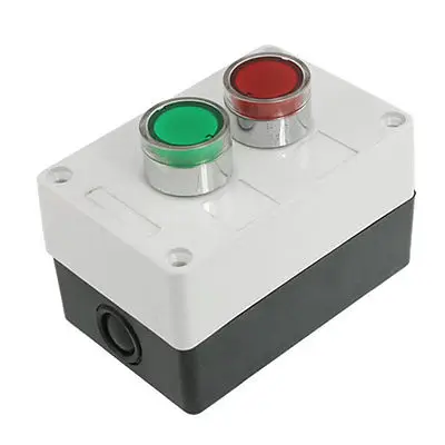 AC 220V Green Red Indicator Light Momentary Push Button Switch Station ...